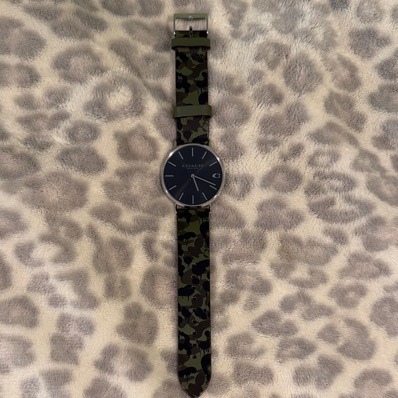 Coach | Accessories | Coach Green Camouflage Watch With Black Face ...